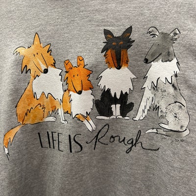 Life is Rough Transparent or White Pet Sticker Rough Collie - Etsy