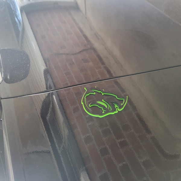 Car Fender Emblems/badges Black ANGRY COYOTE W/ Red Eyes and Number ...