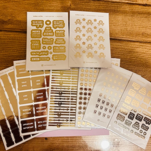 Foiled Medium Tab Month Stickers - Etsy