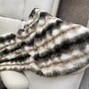 Raynard Faux Fur Throw, Fake Fur Blanket for Bed or Sofa With Brown ...