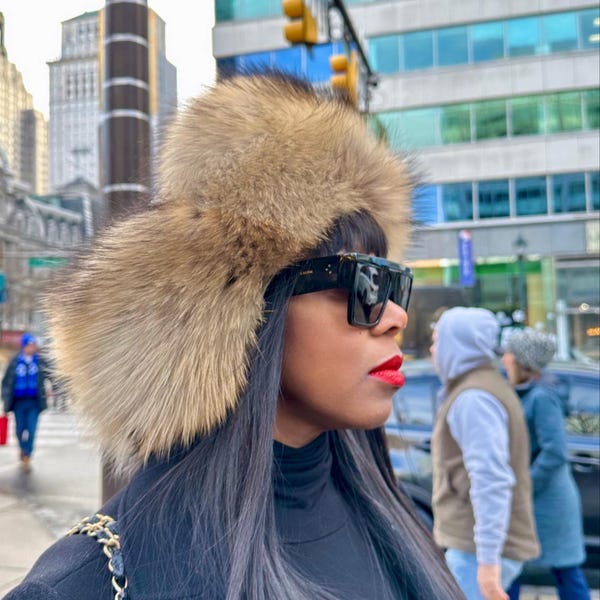 Oversized Raccoon Trapper Hat Women, Fluffy Aviator Hat, Fur Bomber Hat ...