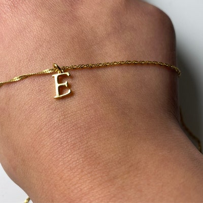 Dainty 14k Gold Personalized Initial Charm Initial Pendant, Letter ...