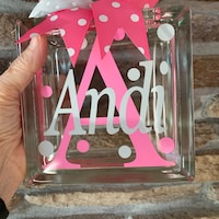 Girls Customized/personalized Lighted Glass Block Nightlight 6-inch ...