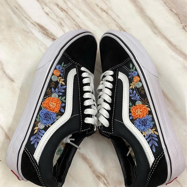 Embroidered Vans Slip On, Custom Vans Embroidery Mushrooms, Ghost ...