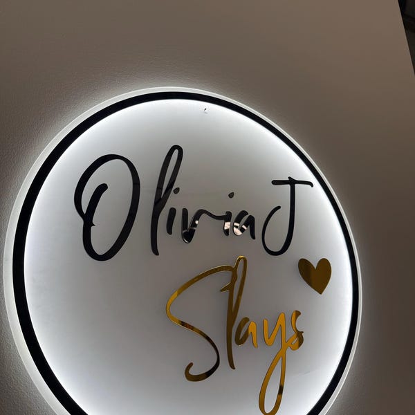 Custom Beauty Studio Glow up Sign, Acrylic Salon Backlit Sign, Business ...