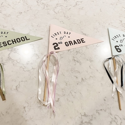 First Day of School Pennant 30 Printable Flags Sign Prop Pre-k ...
