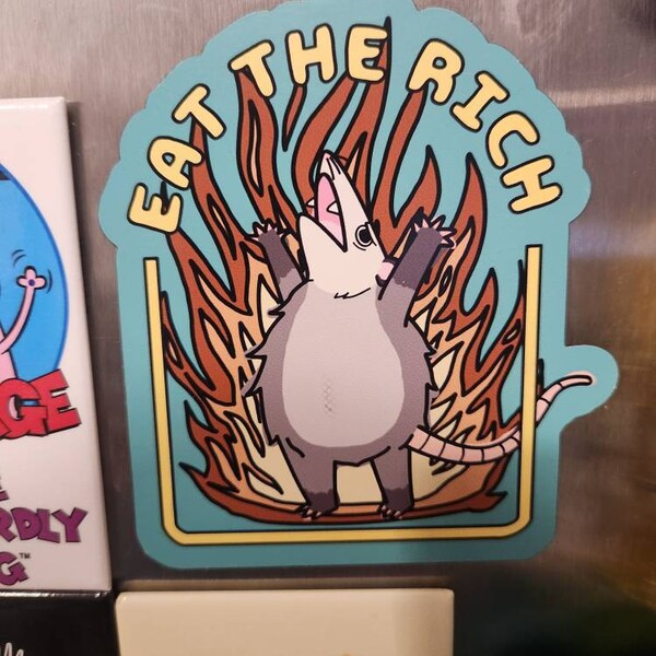 Let's Ride Chaotic Evil Burning Possum in a Tank Sticker / Vroom Vroom ...