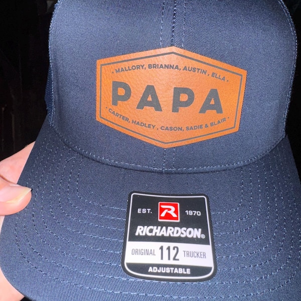 Custom Patch Hat for Dad - Leather Patch Hat - Gift for Dad - Dad ...