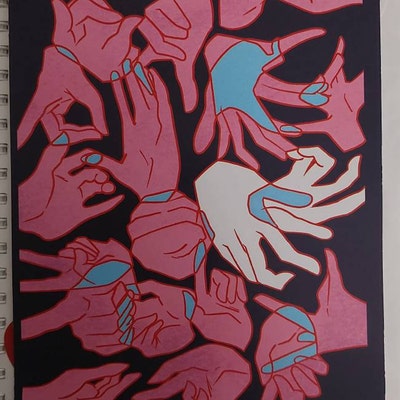 Many Hands Mini Prints / 7x5 Glossy Cardstock Original Art - Etsy