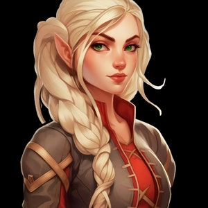 Tavern Female Npcs Illustrations Green Skin/white Hair, Original Design ...