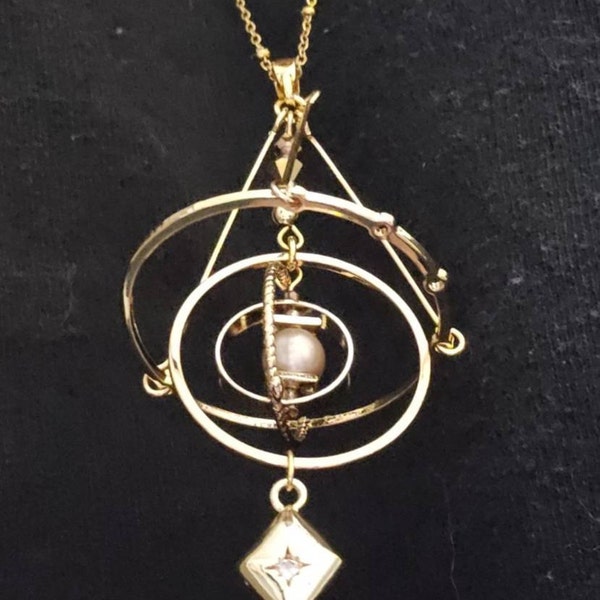 Solar System Necklace, Brass Planet Pendant, Celestial Jewelry ...
