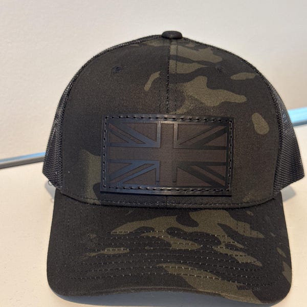 LEATHER PATCHED Trucker Cap - Patch Cap - Union Jack Cap - Etsy