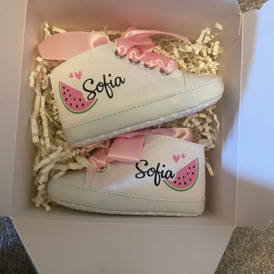 One in a Melon First Birthday, Baby Girl Booties,sweet One Shoes,one in ...
