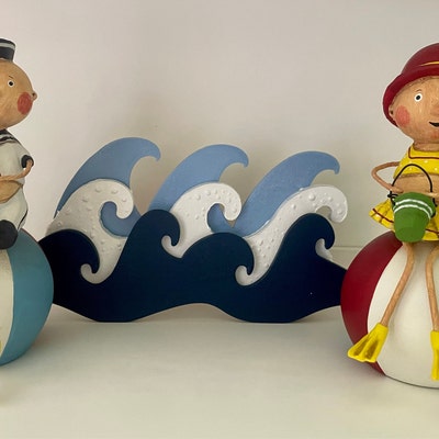 Wave Shape Unfinished Wood Cut Out DIY Crafts Beach Theme Variety of ...