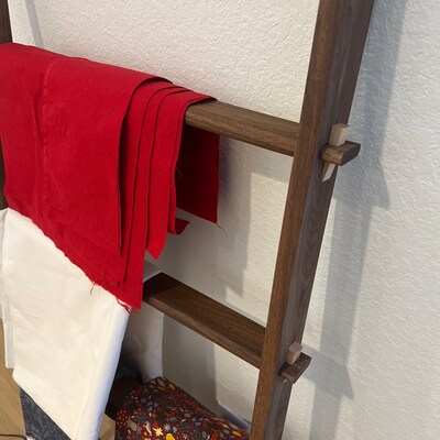 Wall-mounted 5-rung Walnut Blanket Ladder Solid Hardwood - Etsy