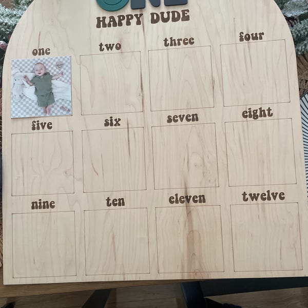 First Year Photo Board | One Happy Dude | Monthly Milestones | 1st ...