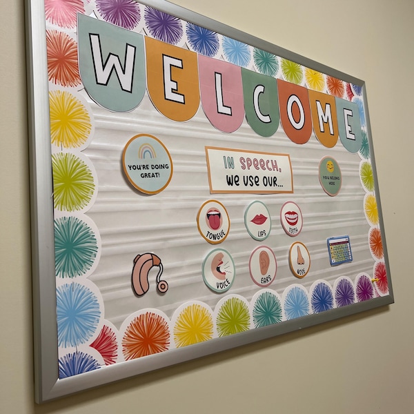 Pastel Rainbow Speech Bulletin Board, Welcome to Speech Bulletin ...