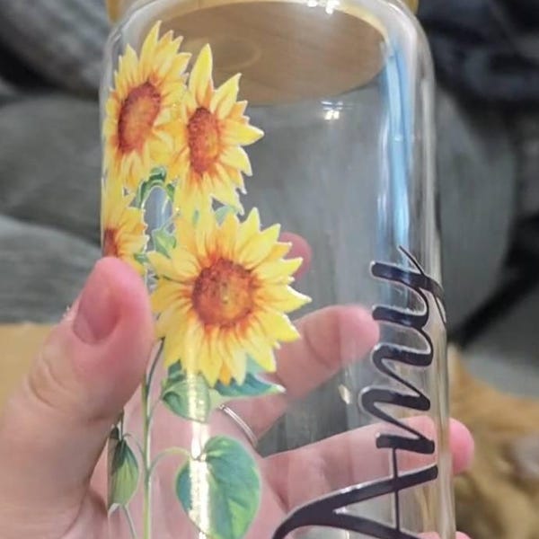 Personalized Birth Flower Tumblers | Custom Glass Coffee Cup | Gifts ...