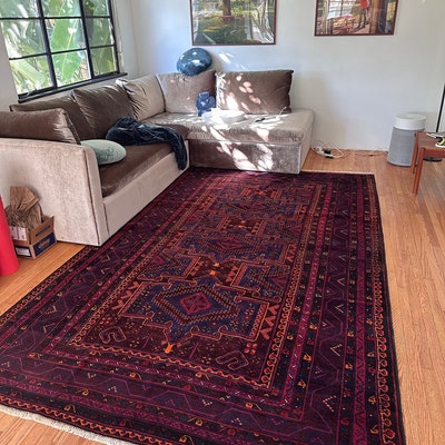 Antique Pictorial Rug, 6x10 Ft Afghan Baluchi Rug, Handmade Wool Area ...