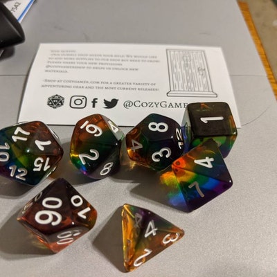 Rainbow Too Dnd Dice Set Transparent Rainbow Polyhedral - Etsy