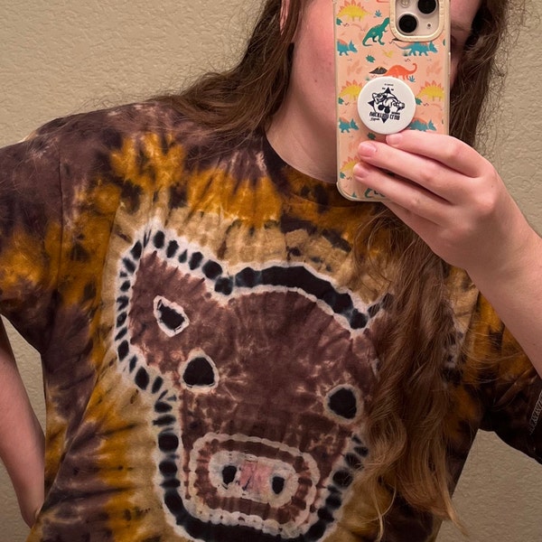 Hand Dyed Made to Order Cow Tie Dye Shirt, Brown Cow Tie Dye, T-shirt ...