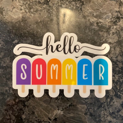 Hello Summer Sticker, Popsicle Sticker, Waterproof Vinyl Stickers ...