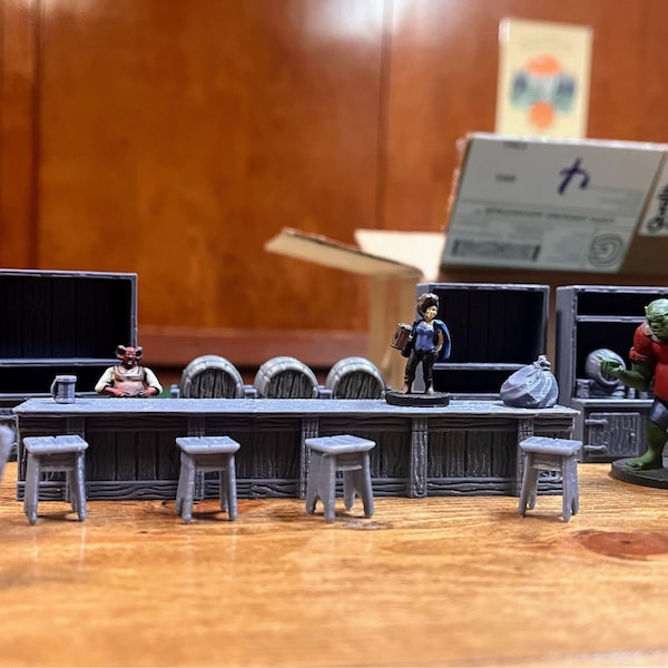 Tavern Bar Dnd Miniature Terrain, Dungeons and Dragons, D&D, Pathfinder ...