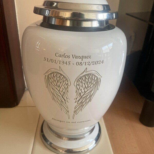 Plaque for Cremation Ashes Urn Name Label Necklace Medallion Urn Fully ...