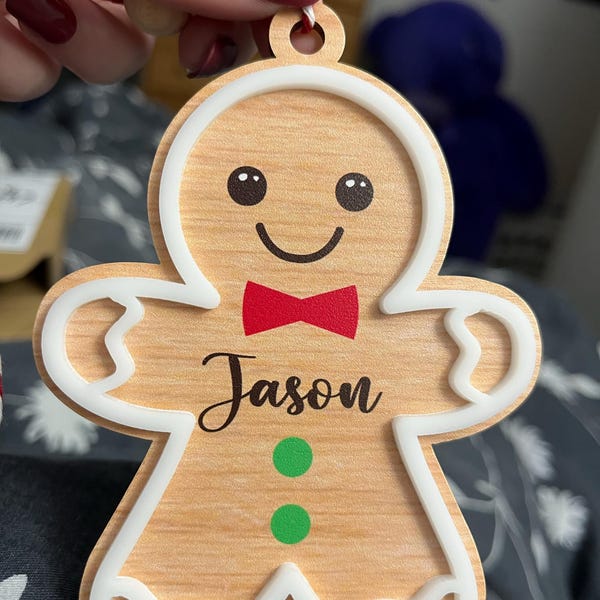 Personalized Gingerbread Christmas Ornament, 3D Customized Cookie ...