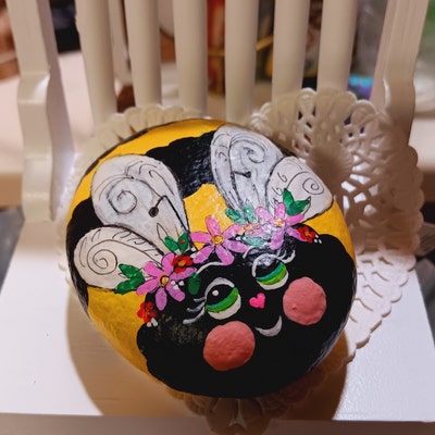 Painted Cat Line up Rock, Funny Colorful Kitty Stone Painting, Pet ...