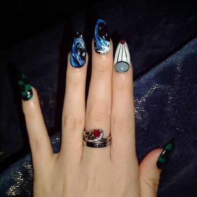 Sukuna Anime Ombré Press on Nails - Etsy