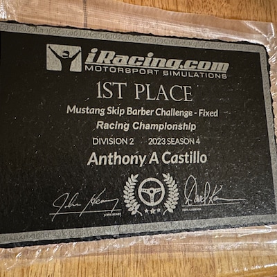 Laser Etched Slate Iracing Certificates - Etsy