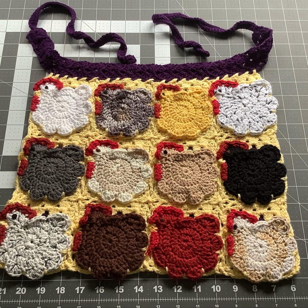 Nesting Hens Egg Gathering Apron, Crochet Pattern, No Sew, Egg Apron ...