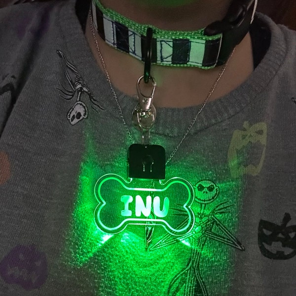 Human Pup Necklace - Light up Dog Tag - Color Changing - Stocking ...