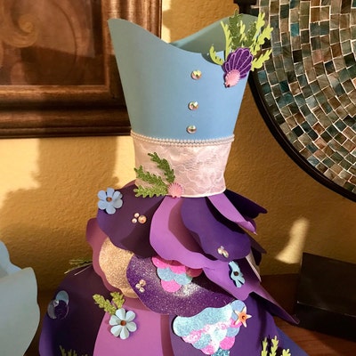 Mermaid Party Decor, Mermaid Paper Dress, Paper Dress Template and ...