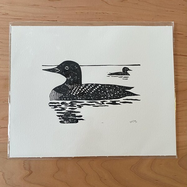 Loon Linocut Print - Etsy