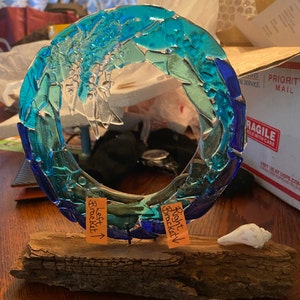 Fused Glass Windswept Tree Picture Tree Art | Etsy