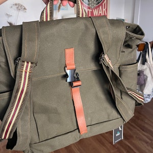 Waxed Canvas Backpack for School , Diaper Bag Backpack Purse , Teal ...