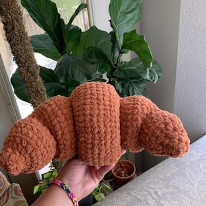 Handmade Crochet Croissant Plushie BIG Stuffed Amigurumi Breakfast Food ...