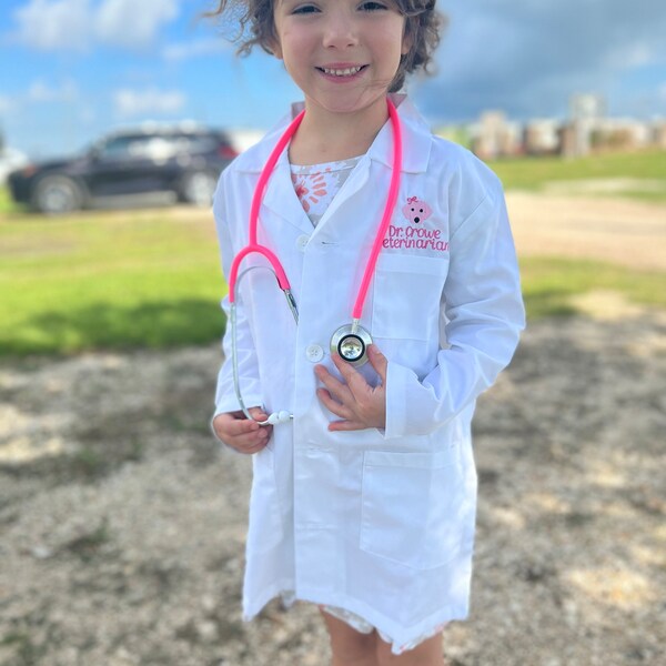 Embroidered Personalized Kids Lab Coat, Kids Doctors Coat, Embroidered ...