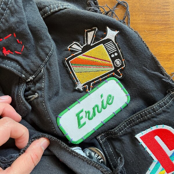 Embroidered Custom Iron-on Rectangle Name Patch - Etsy