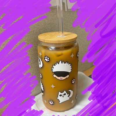 Totoro Glass Cup Cute Sprite, Soot Sprite, 16oz. Beer Can Glass W ...
