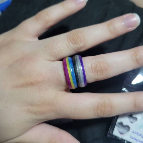 Asexual Ring - Asexual Pride Ring - Asexual Jewelry - Asexual Pride - Resin Ring - LGBTQ Ring - Etsy