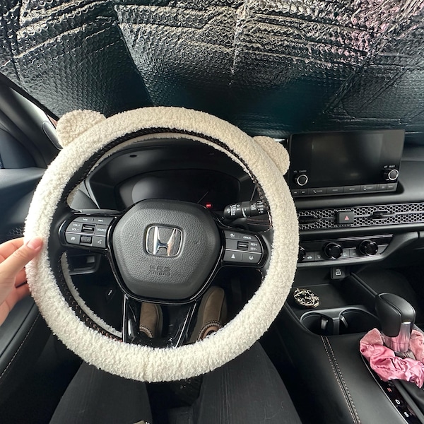 Retro Fashion Beige Brown Steering Wheel Cover,custom Text Four Seasons ...