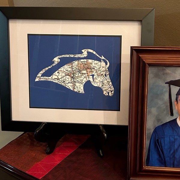 University of North Alabama Mascot Map Double Mat - Etsy