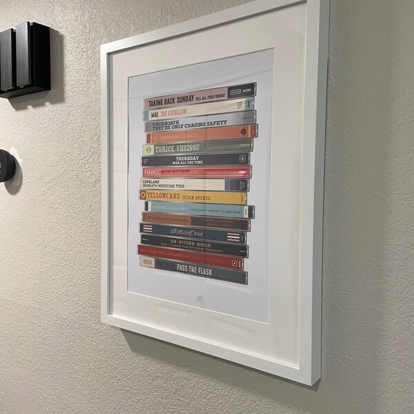 Personalised CD Stack Print, Retro Music Poster, Custom Favourite Song ...