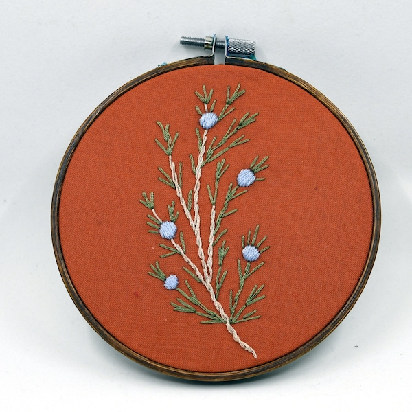 PDF Pattern, Juniper Branch, Embroidery Pattern, Beginner Embroidery ...