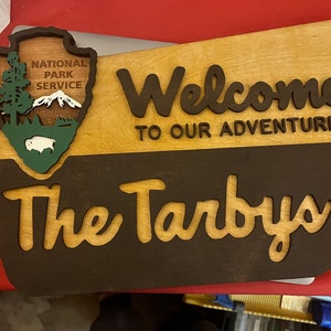 Park Style Welcome Sign Parks System Inspired Family Name | Etsy