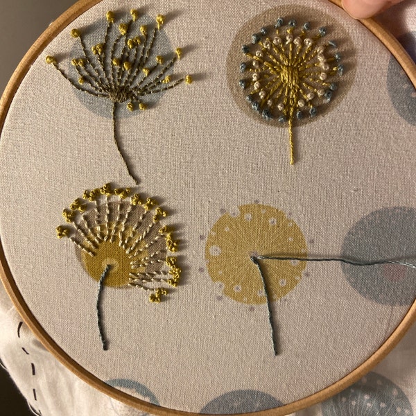 Dandelion Embroidery Kit. Scandinavian Style. Modern Hand Embroidery ...