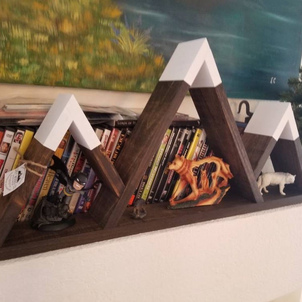 Tri-peak Wood Mountain Shelf - Adventure Decor - Mountain Decor - Wood ...